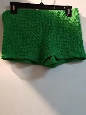 Zara | Shorts | Zara Bright Green Textured Bike Shorts | Poshmark